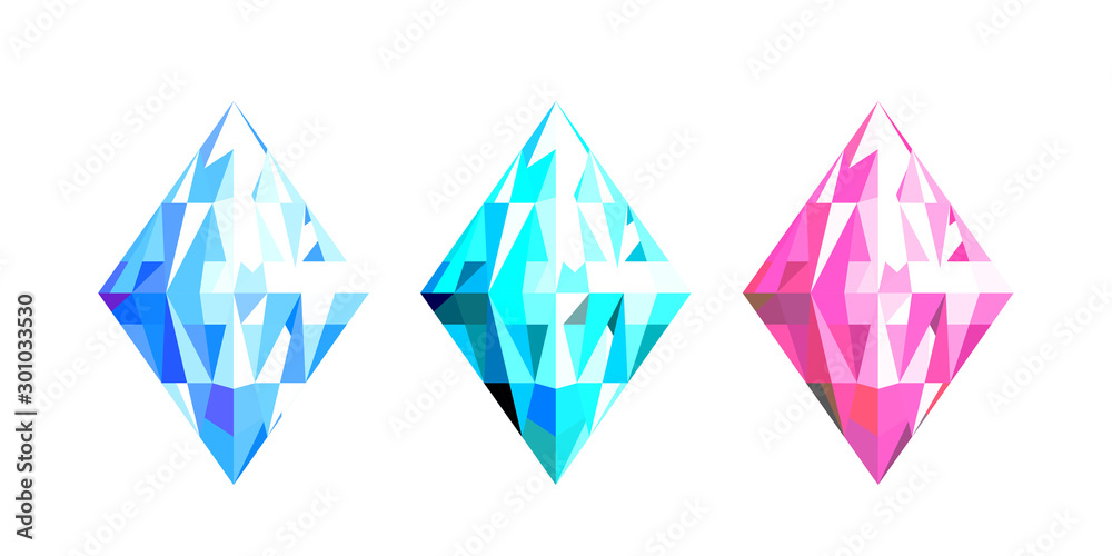 Abstract Crystal colorful design of geometric shape digital vector ...