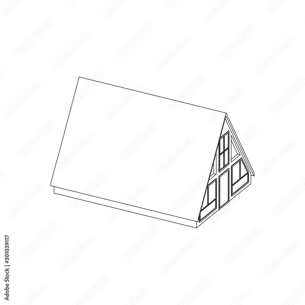 Cabin House Line art vector building isolated images Stock Vector ...