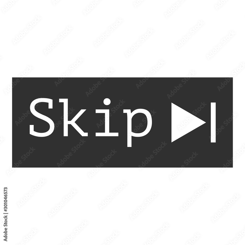 Vector illustration of skip advertisement icon Stock Vector | Adobe Stock
