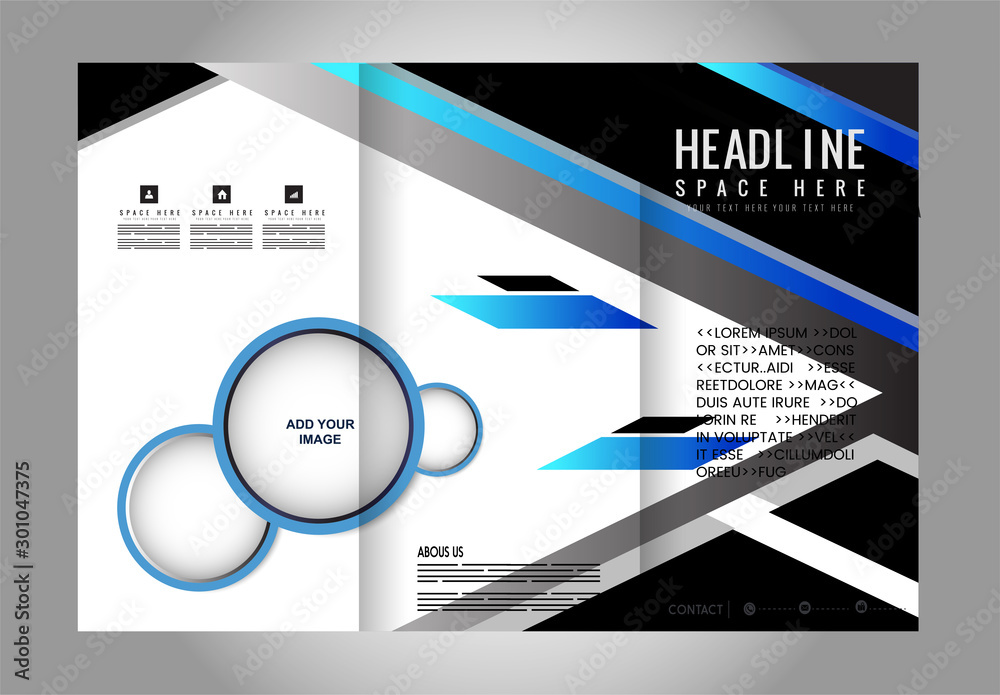 Business Theme Tri-fold Brochure Design and Catalog Vector Concept ...