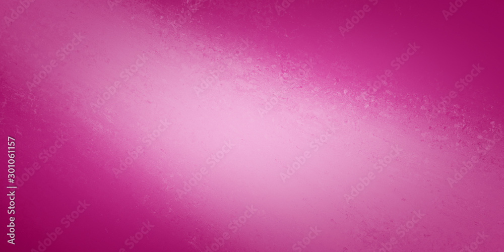 Abstract pink background banner, white soft spotlight shining in center ...