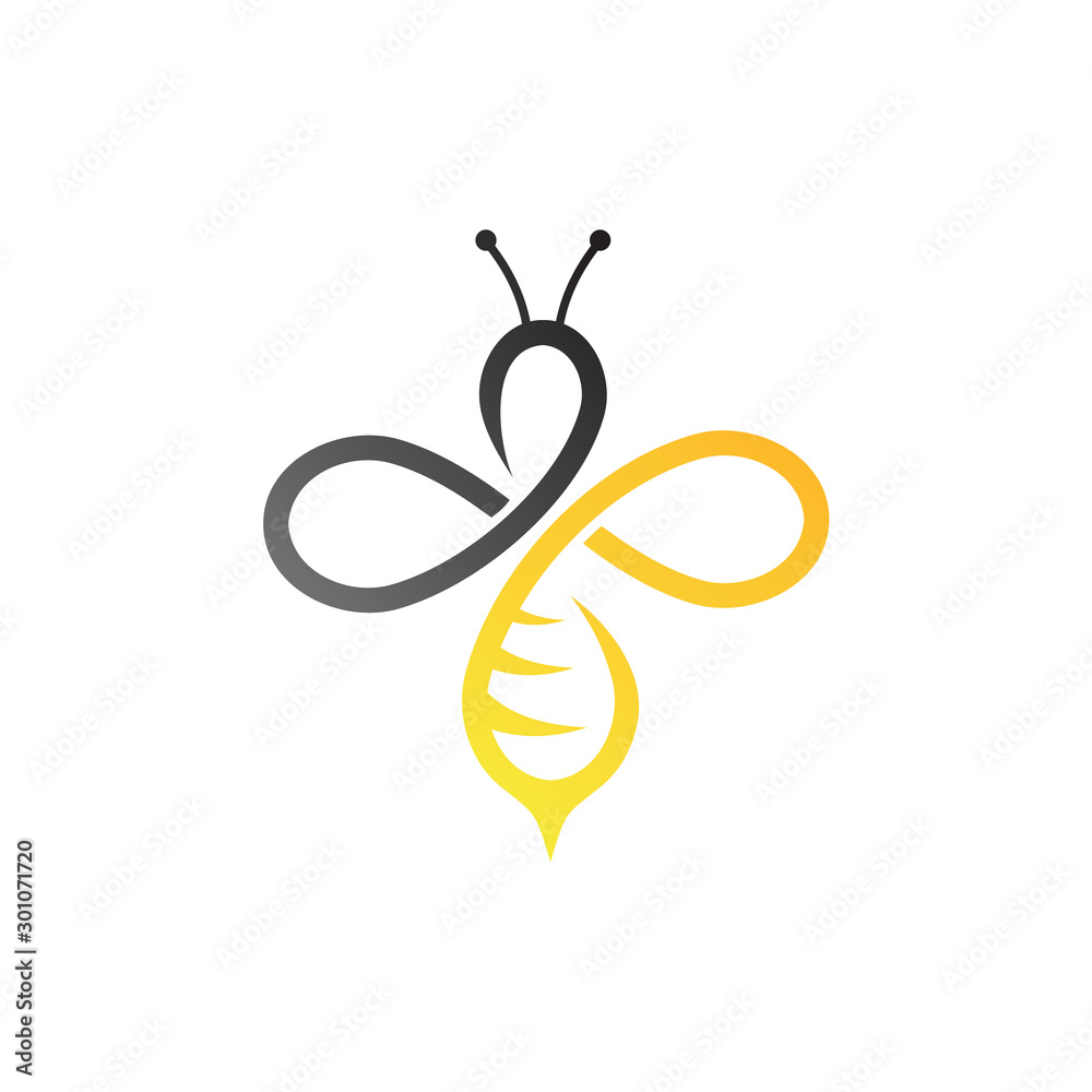 infinity and bee logo template, hardworking logo symbol, unlimited ...