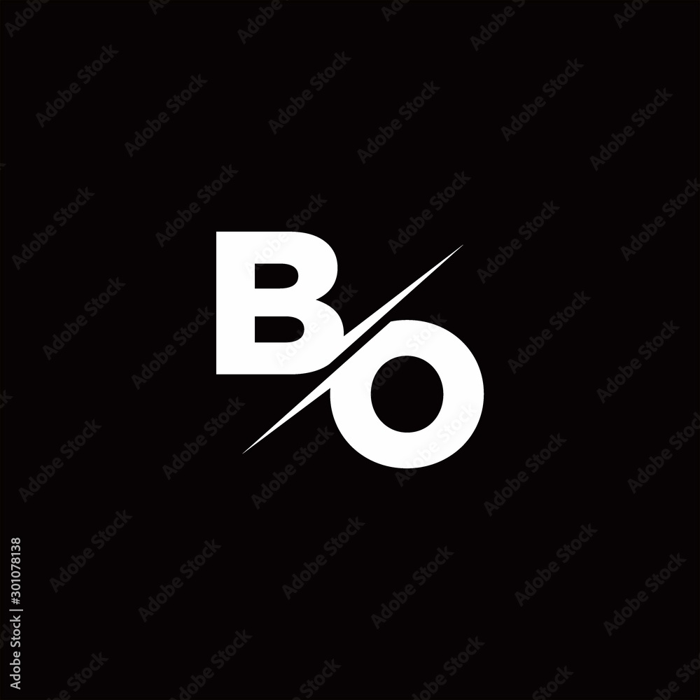 BO Logo Letter Monogram Slash with Modern logo designs template Stock ...