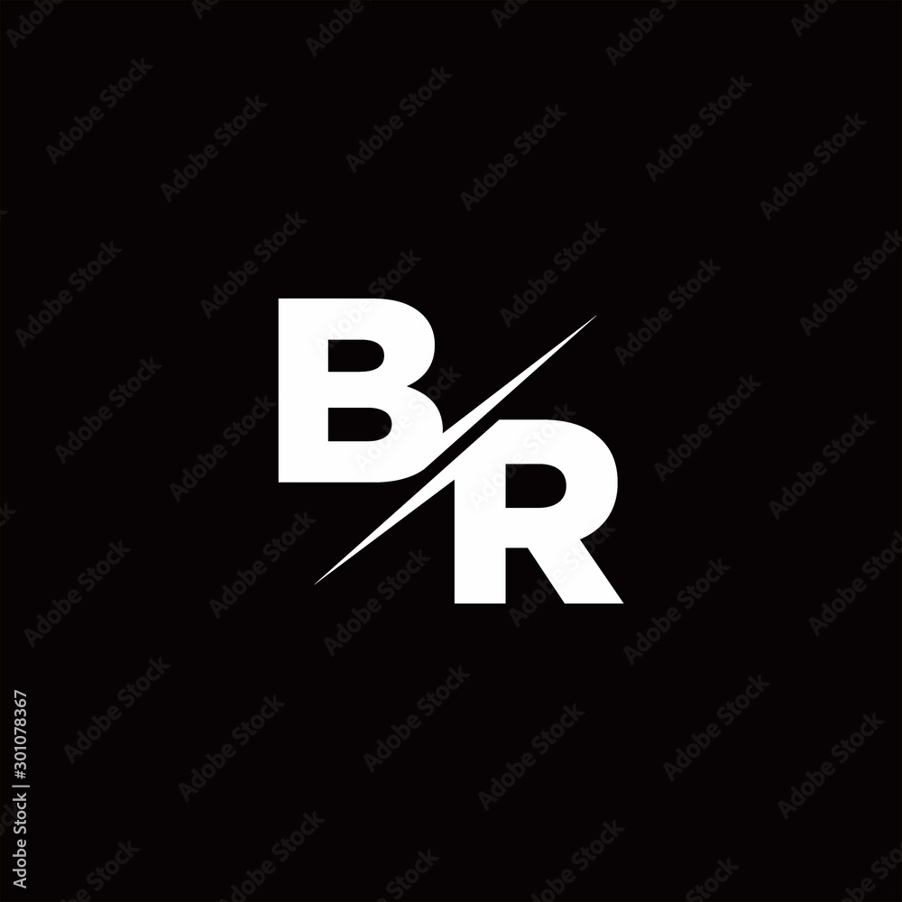 BR Logo Letter Monogram Slash with Modern logo designs template Stock ...