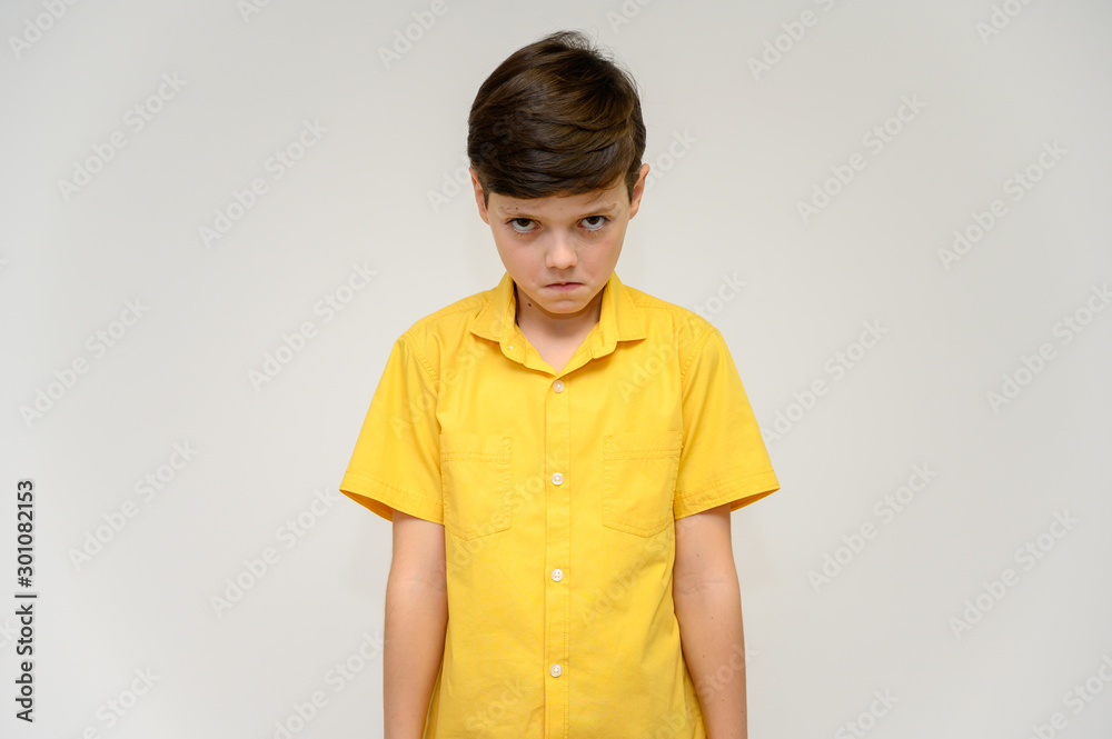 Concept boy teenager shows imitates the behavior of heroes from ...