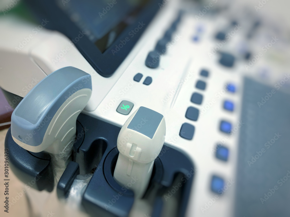 cardiac and abdominal ultrasound probe with machine Stock Photo | Adobe ...