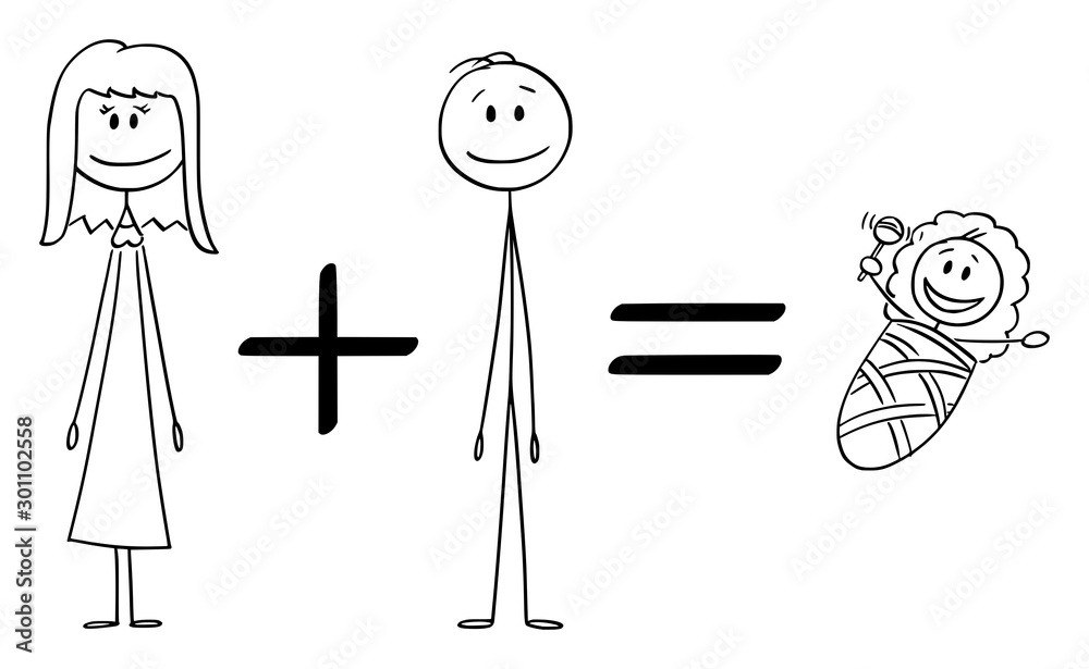 Vector cartoon stick figure drawing conceptual illustration of ...