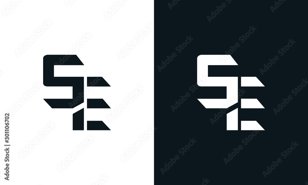 Modern abstract letter SE logo. This logo icon incorporate with two ...