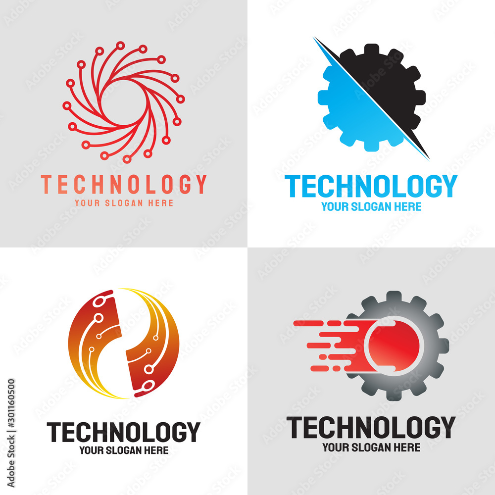 Future digital technology logo template, network, internet, connection ...