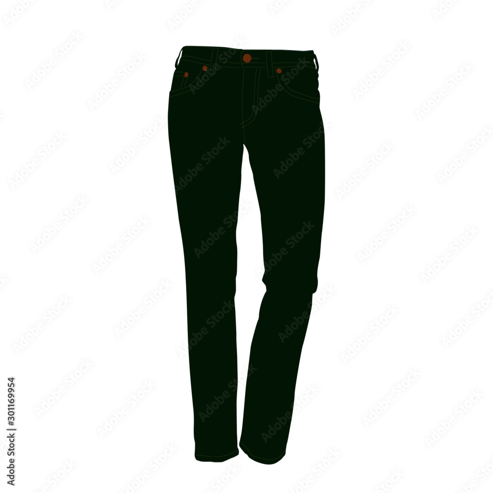 jeans green realistic vector illustration isolated Stock Vector | Adobe ...
