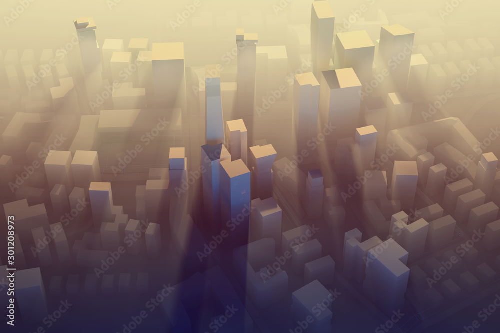 Abstract Illustration of architecture city town top view urban ...