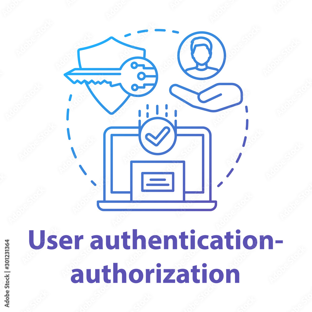 User authentication-authorization concept icon. Software development ...
