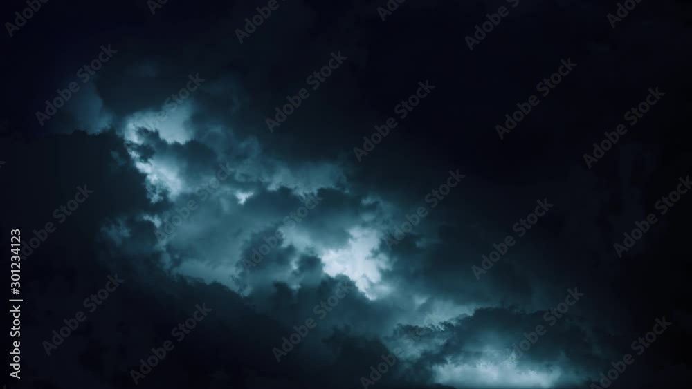 Video Stock Epic thunderstorm moving clouds at night with lightning ...