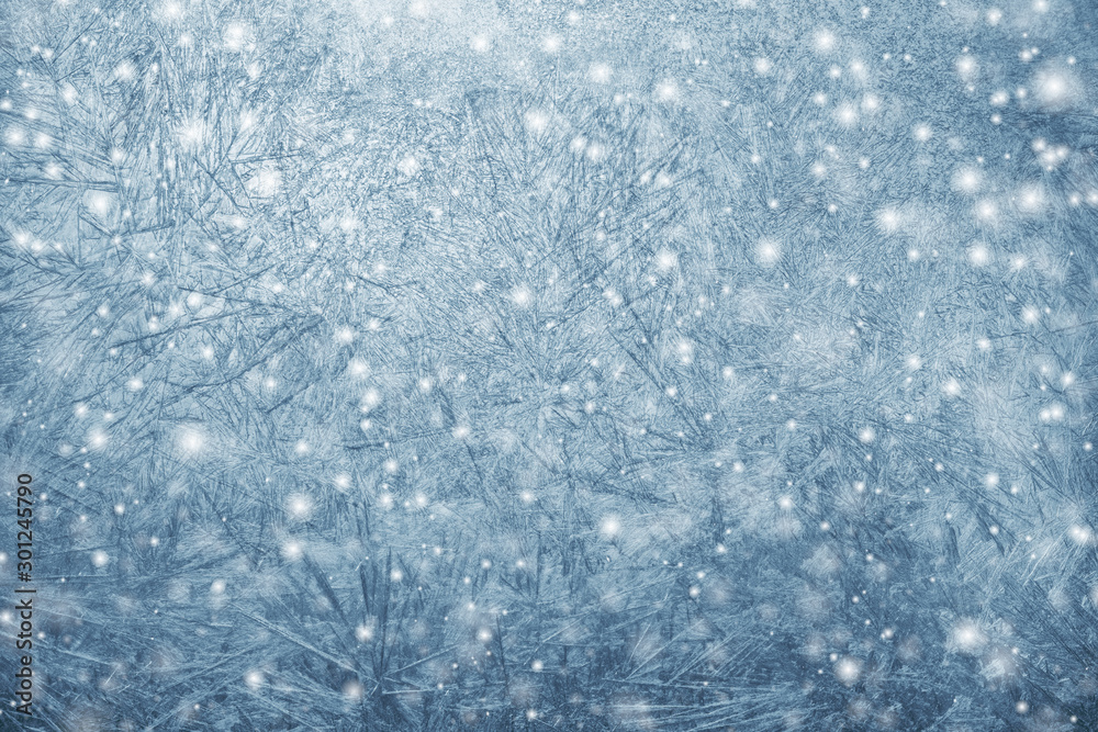 Winter frosty patterns and snow. Christmas background Stock Photo ...