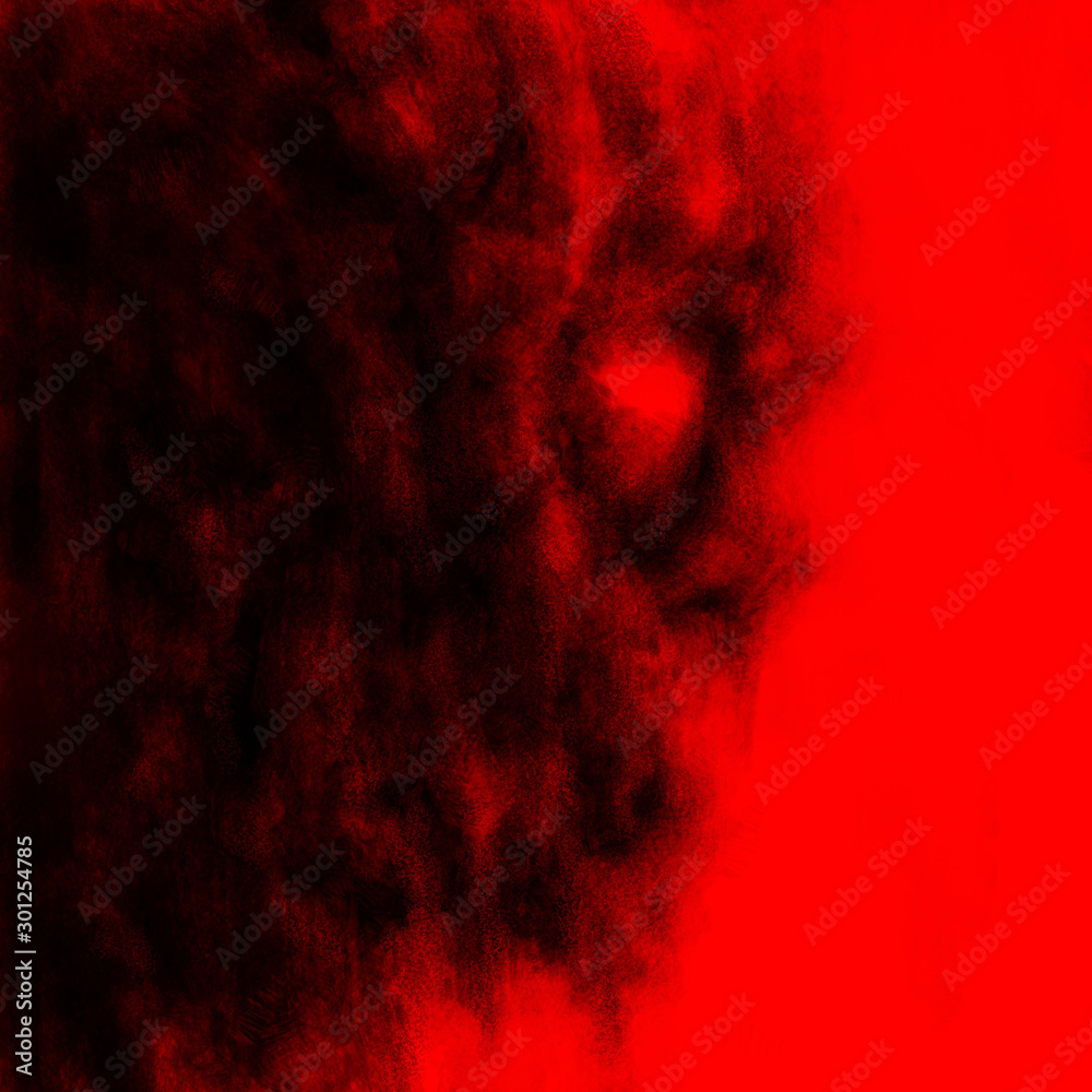 ภาพประกอบสต็อก Bloody zombie face in profile. Black and red background ...