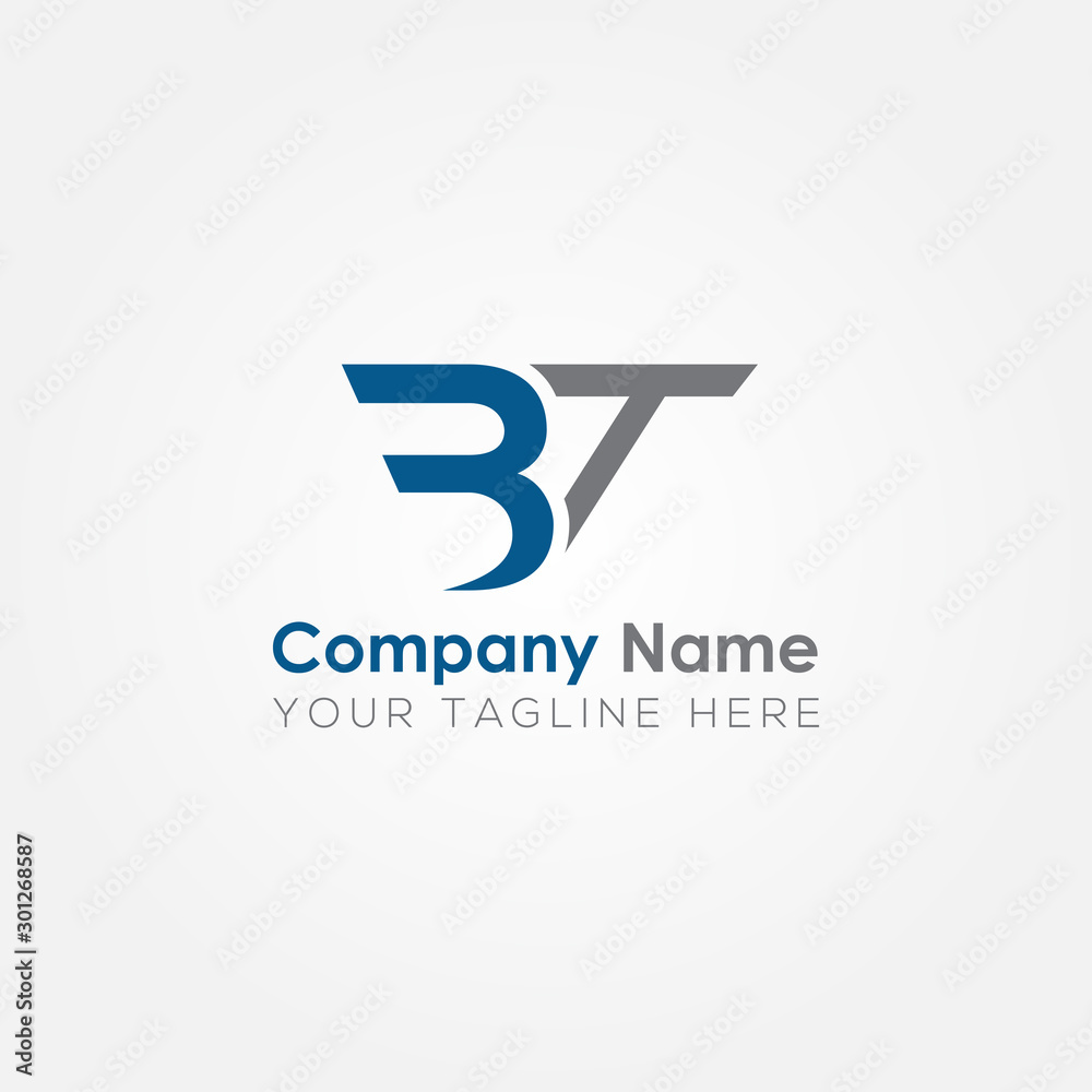 Initial BT Letter logo vector template design. Linked Letter BT Logo ...