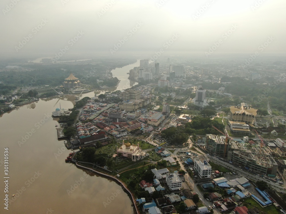 Kuching, Sarawak / Malaysia - November 8 2019: The buildings, landmarks ...