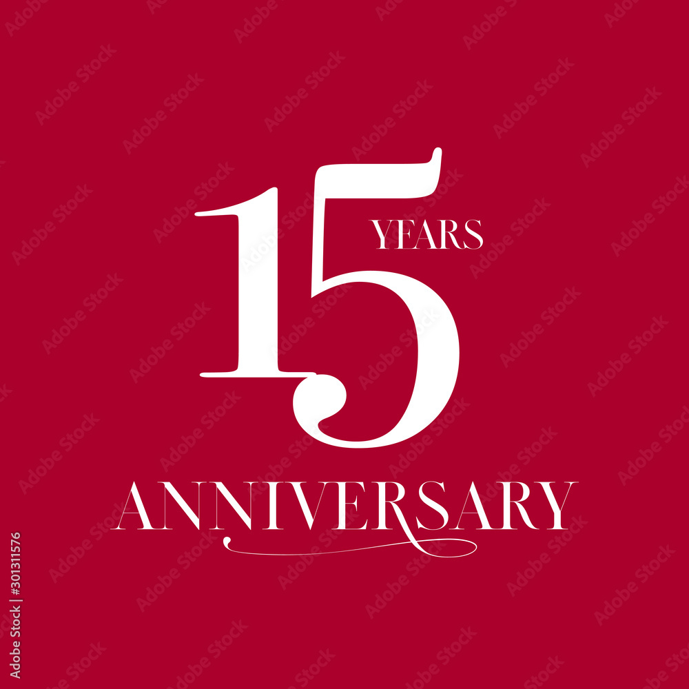 15 years anniversary vector logo, icon. Design element with number for ...