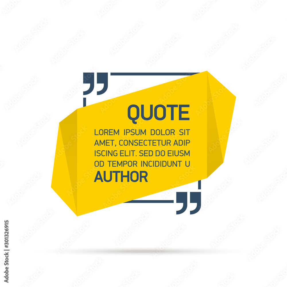 Design Quote speech bubble paper origami for message isolated on white ...