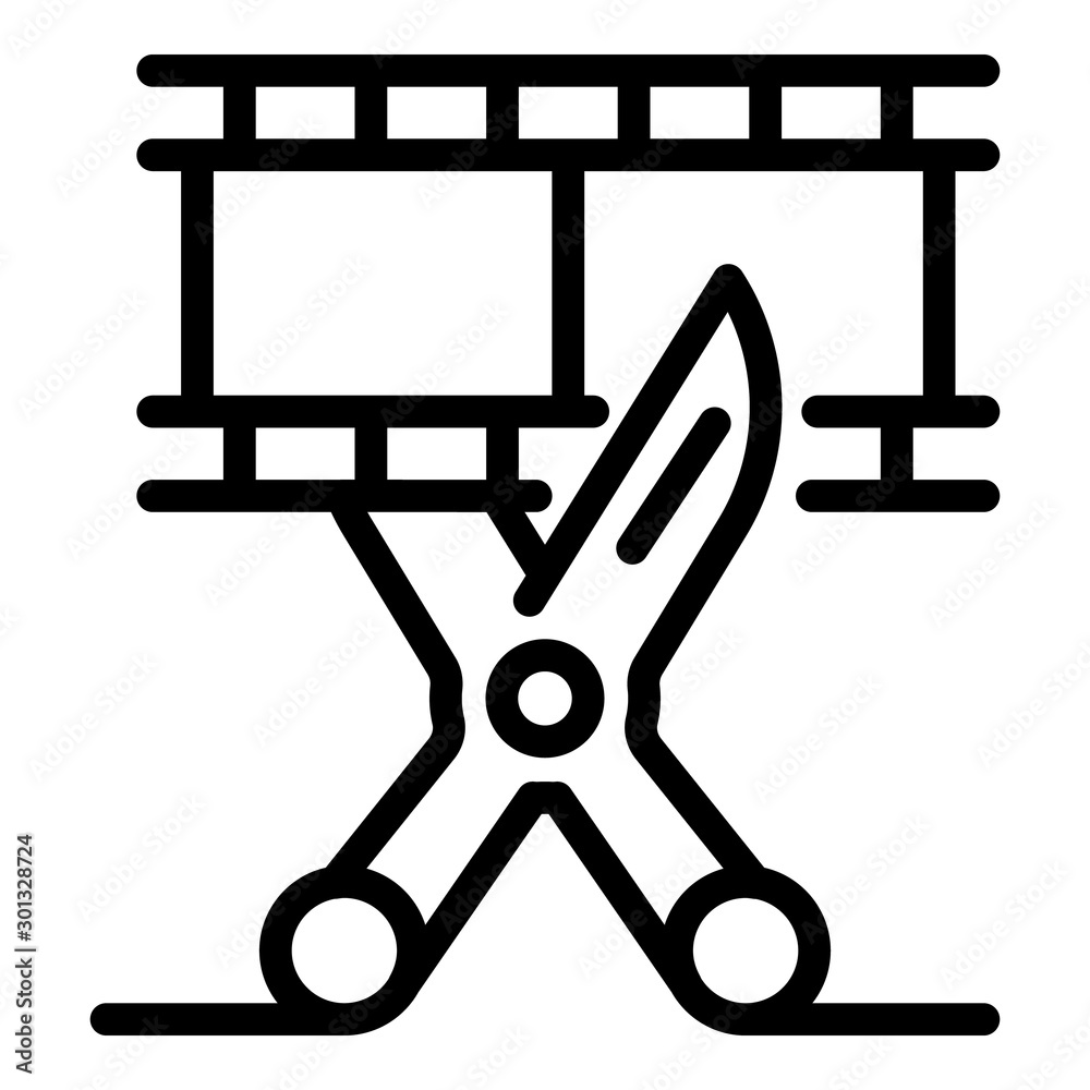 Cut video maker icon. Outline cut video maker vector icon for web ...
