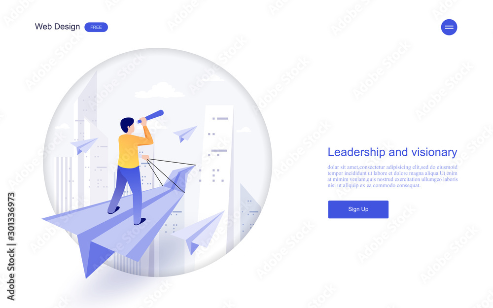 Business concept of vision.Symbol of the leader man, success, ambition ...