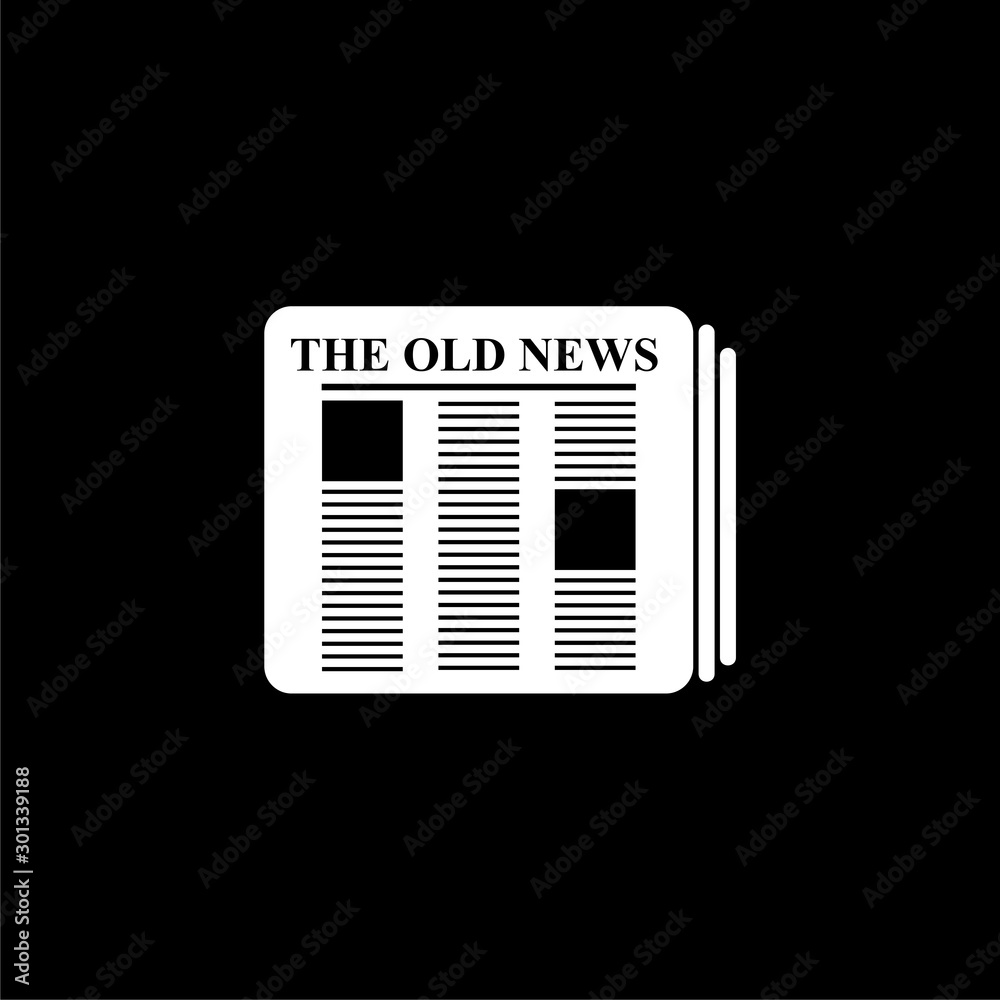 Old newspaper icon. Flat illustration of old newspaper icon for web ...