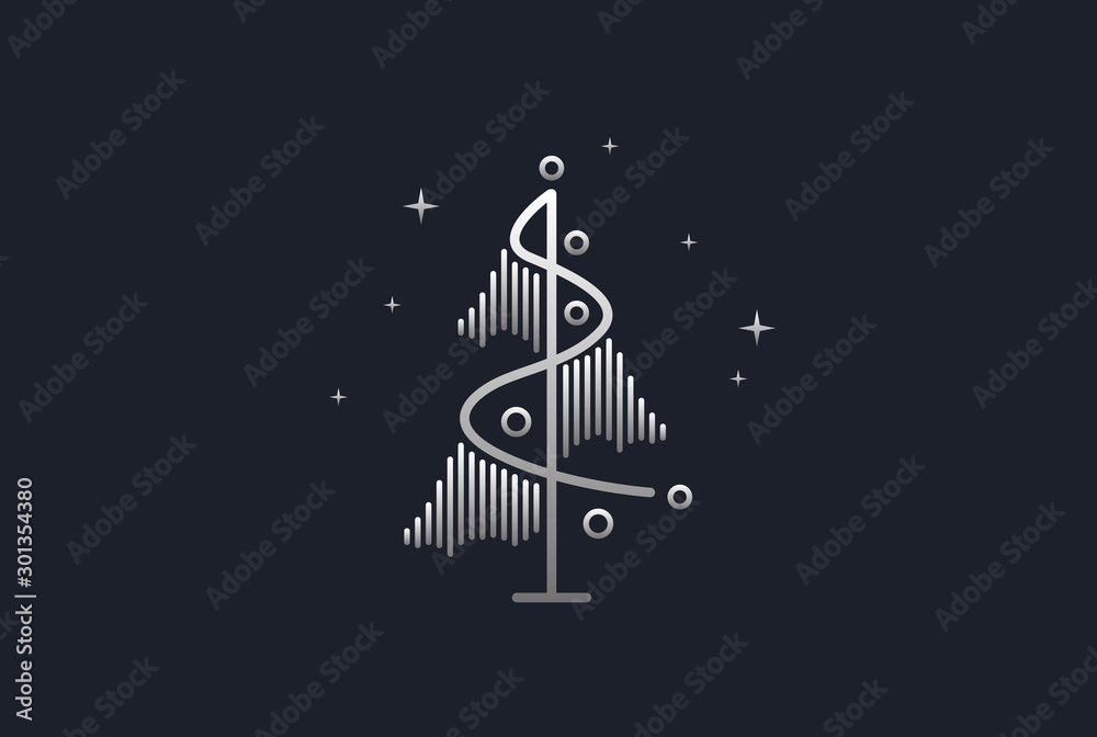 Minimalist modern spruce tree line art logo design vector graphic Stock ...
