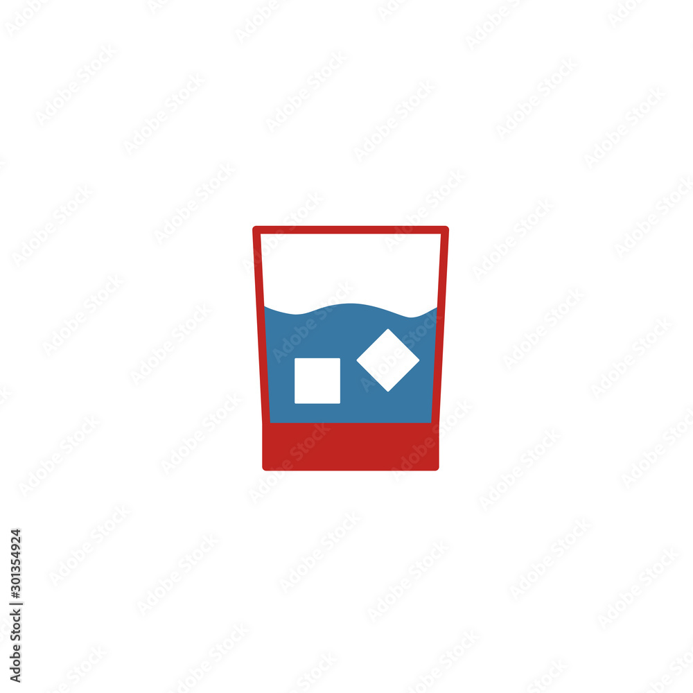 Whiskey Glass icon. Flat creative element from bar and restaurant icons ...