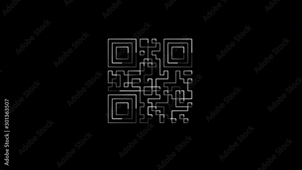 Black and white Qr code scanning technology, digital decryption concept ...