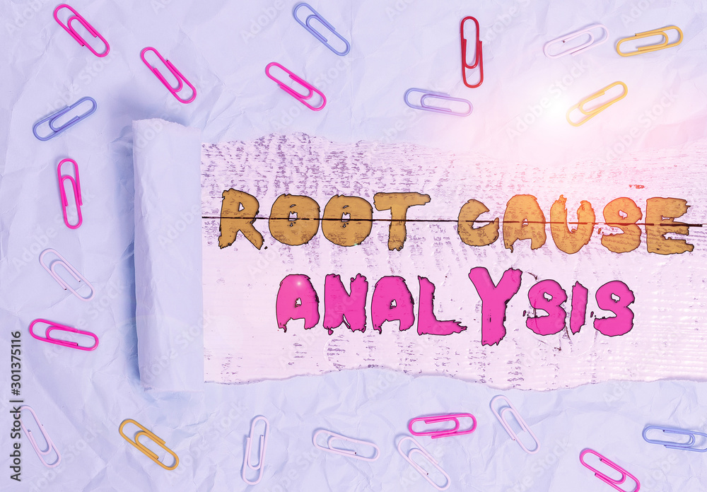 Writing note showing Root Cause Analysis. Business concept for Method ...
