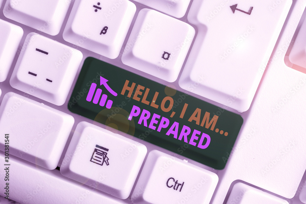 Writing note showing Hello I Am Prepared. Business concept for ...