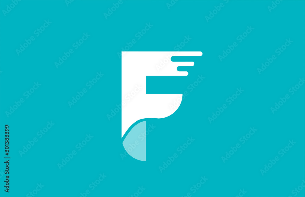 alphabet letter F green white pastel color for company icon logo design ...