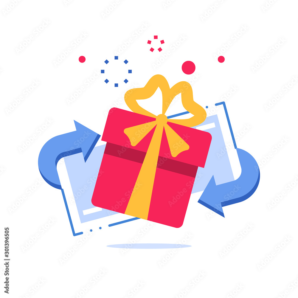 Special reward, prize giveaway, loyalty present, incentive or perks ...