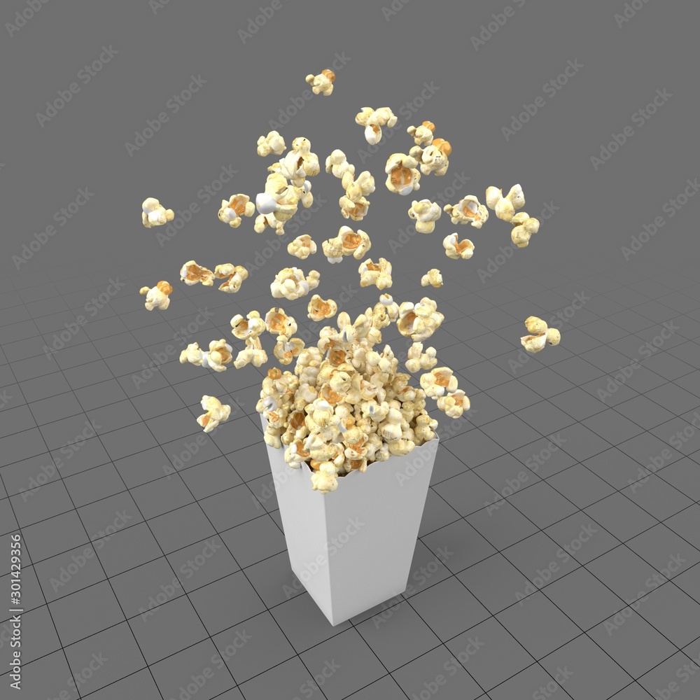 Movie popcorn box 1 Stock 3D asset | Adobe Stock