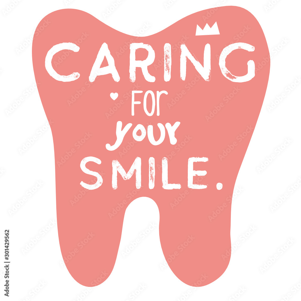 Dental care motivational quote poster. Dentist Day greeting card ...