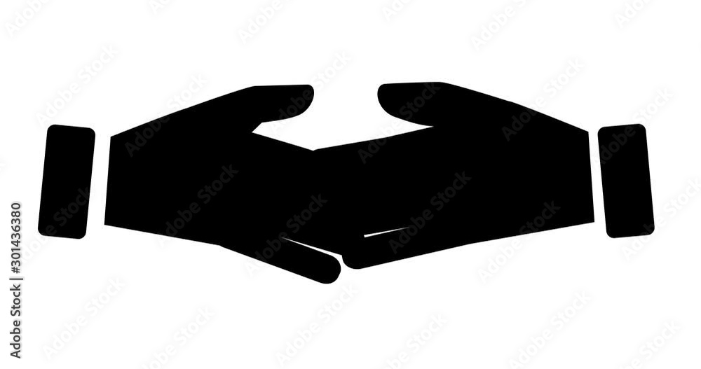 Handshake Icon business solhouette. 2d, animation, cartoon ...