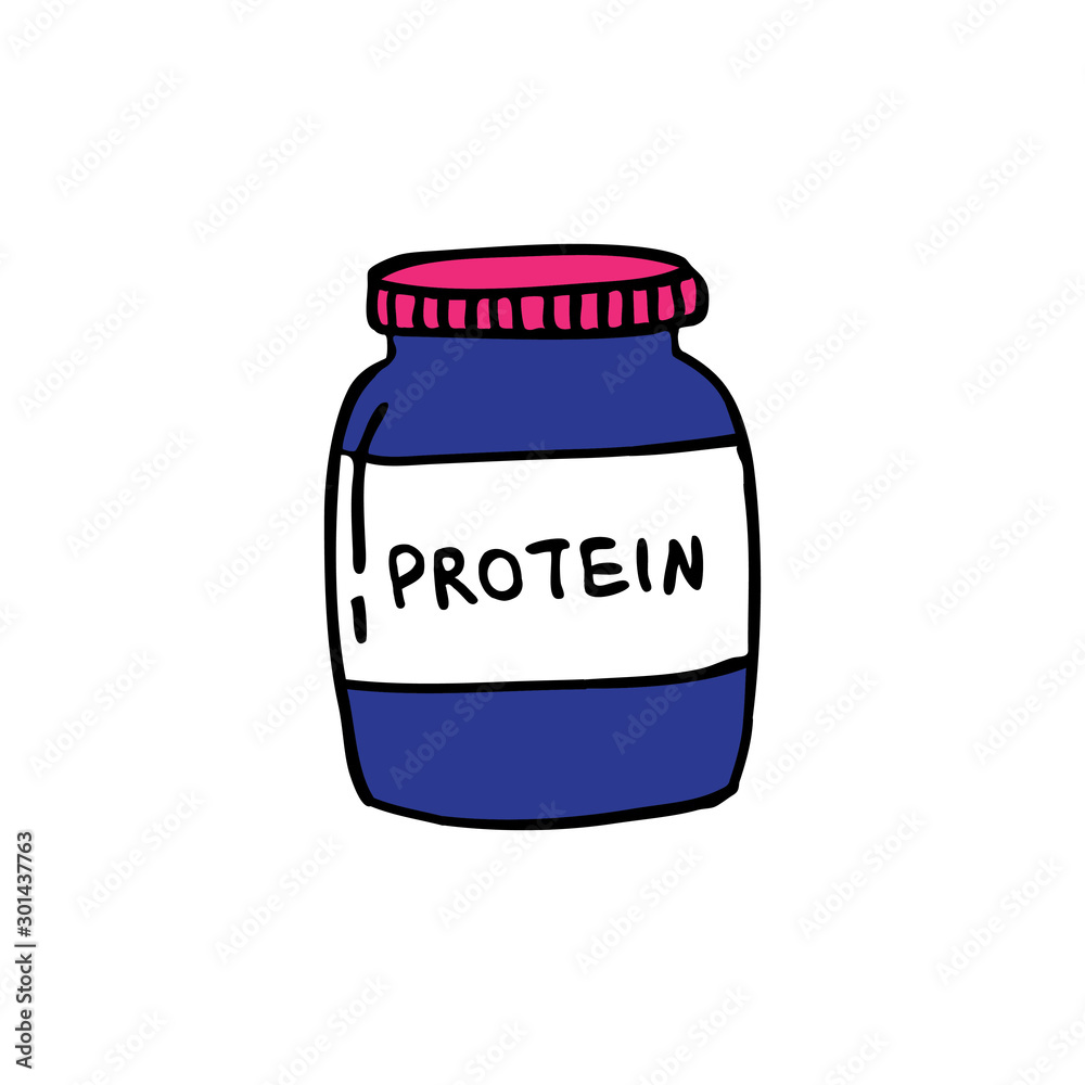 protein powder doodle icon, vector illustration Stock Vector | Adobe Stock