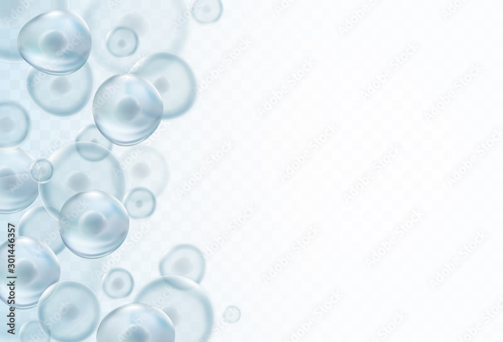 Cell stem science banner isolated on transparent background. Vector ...