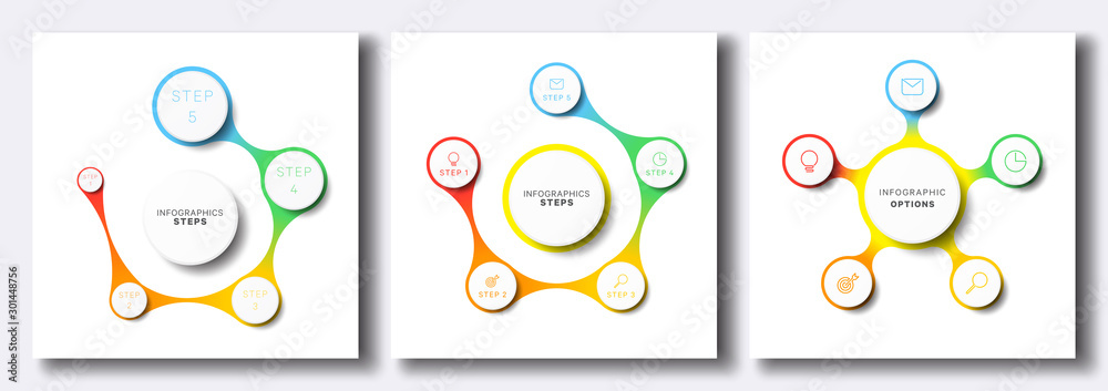 Simple Infographic Templates Vector Collection
