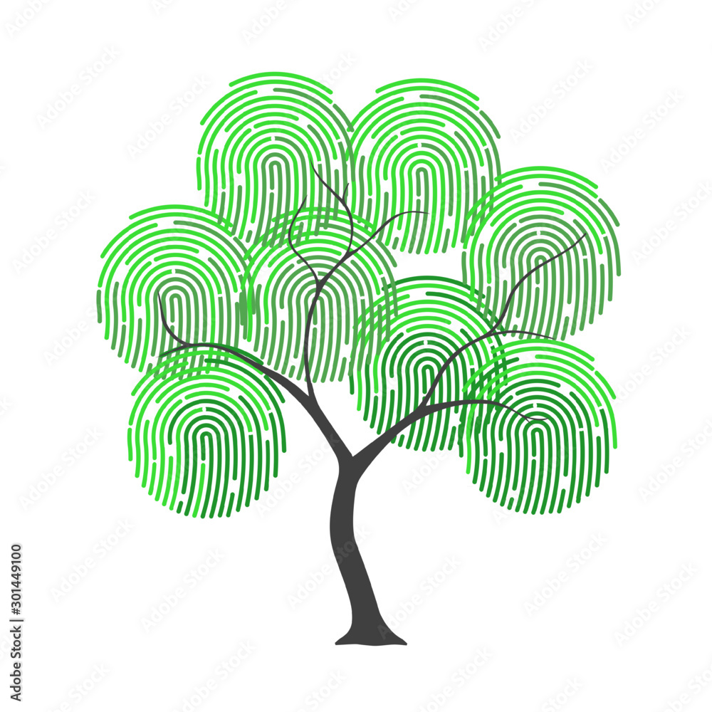 Thumbprint Tree Vector