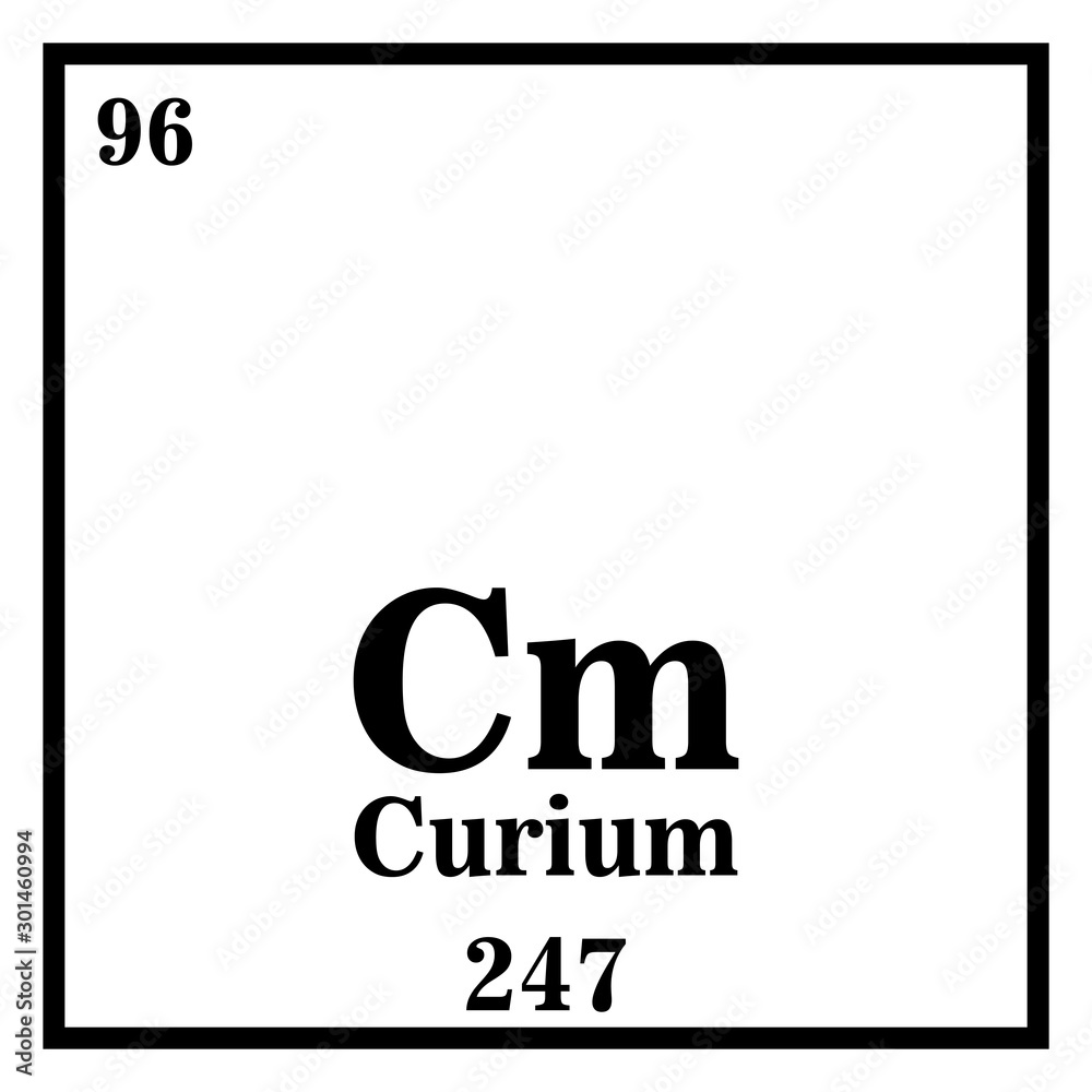 Curium Periodic Table of the Elements Vector illustration eps 10 Stock ...
