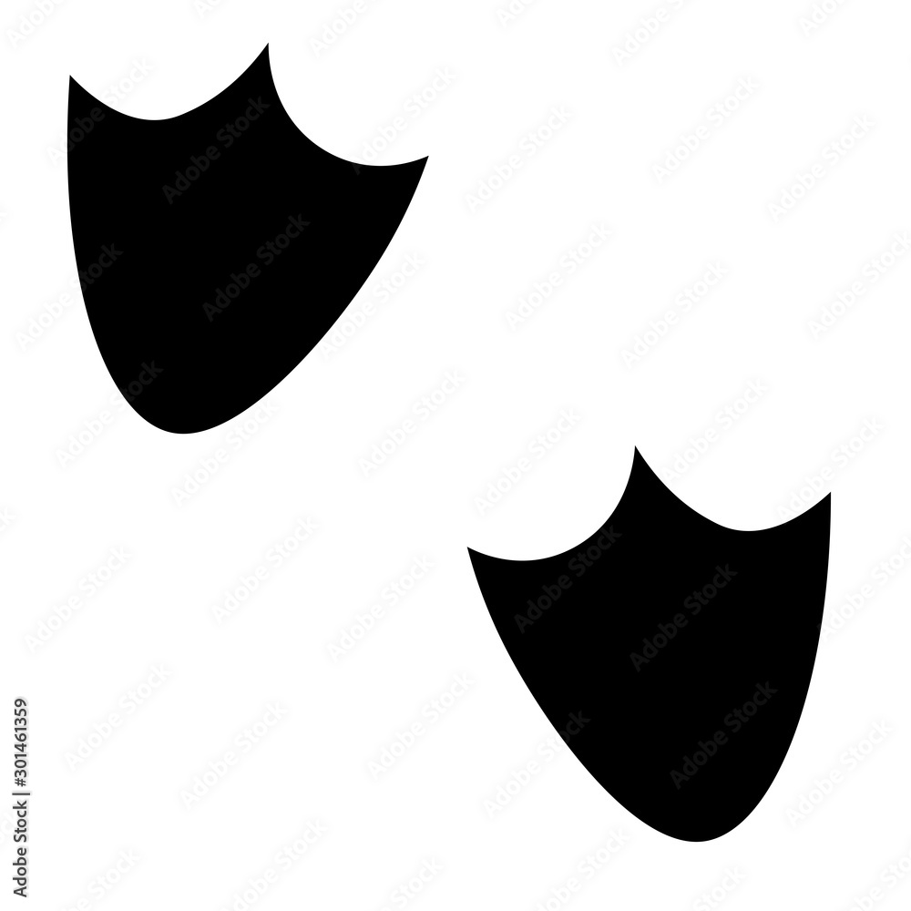 Duck footprint and track. Bird paw print isolated on white background ...