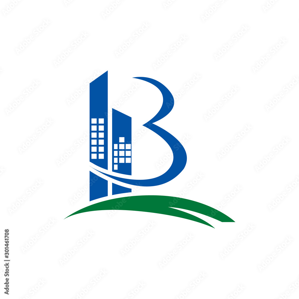 B Letter Building logo vector template eps for your company, industry ...