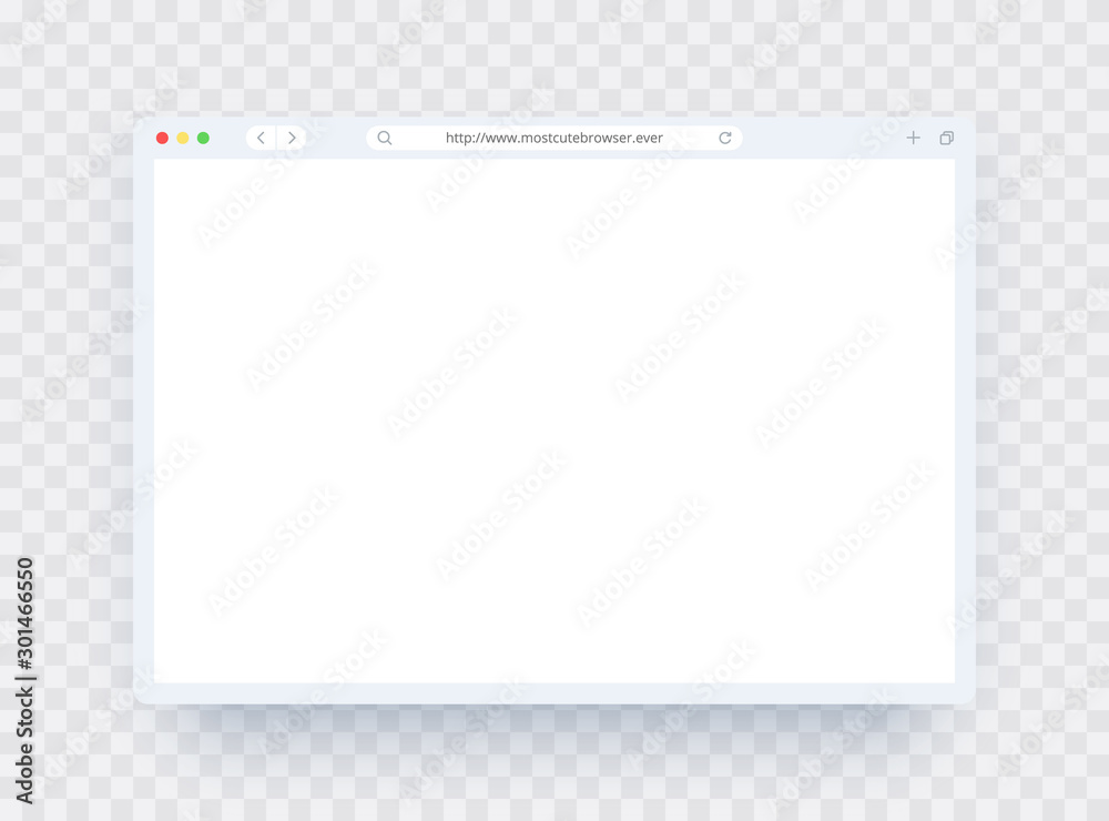 Browser window template in light theme for website, laptop and computer ...