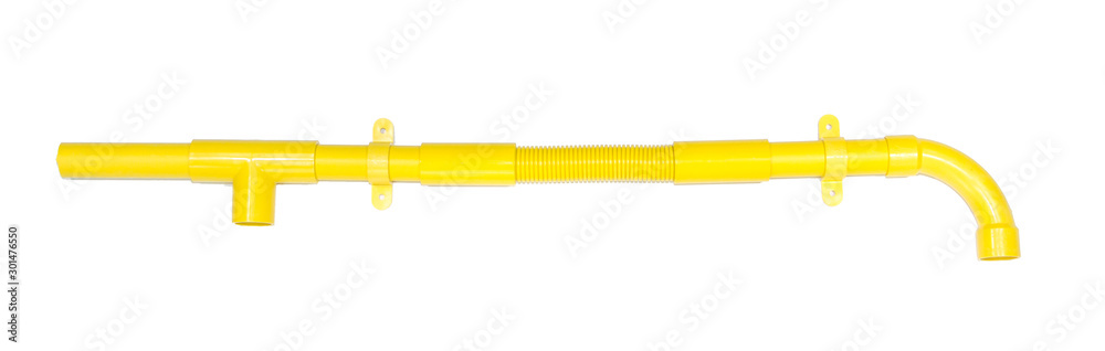 Yellow PVC Pipes, Fittings and Conduits Stock Photo | Adobe Stock