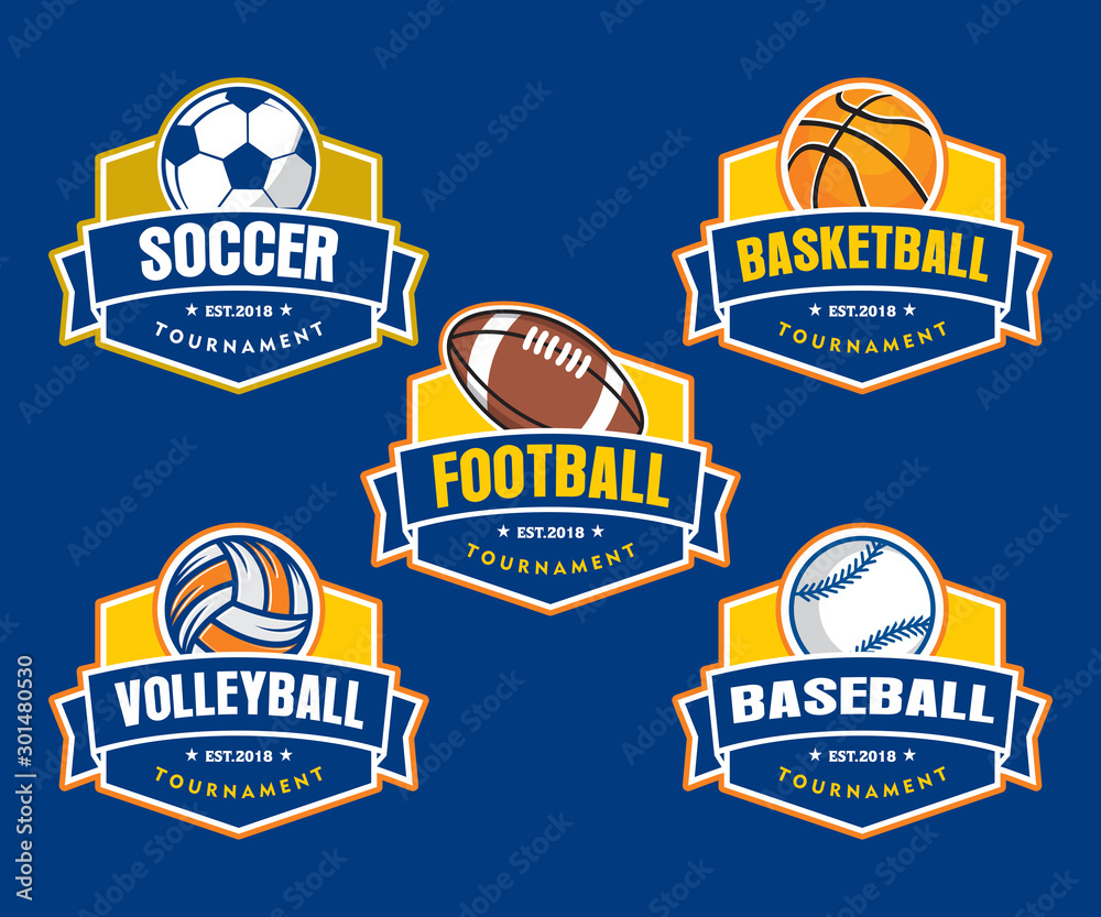 All Sport Logo, Ball Emblem Logo Stock Vector | Adobe Stock