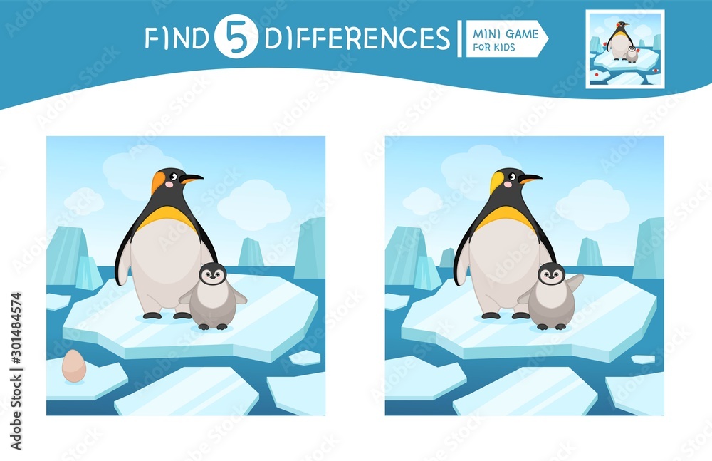 Find differences. Educational game for children. Cartoon vector ...