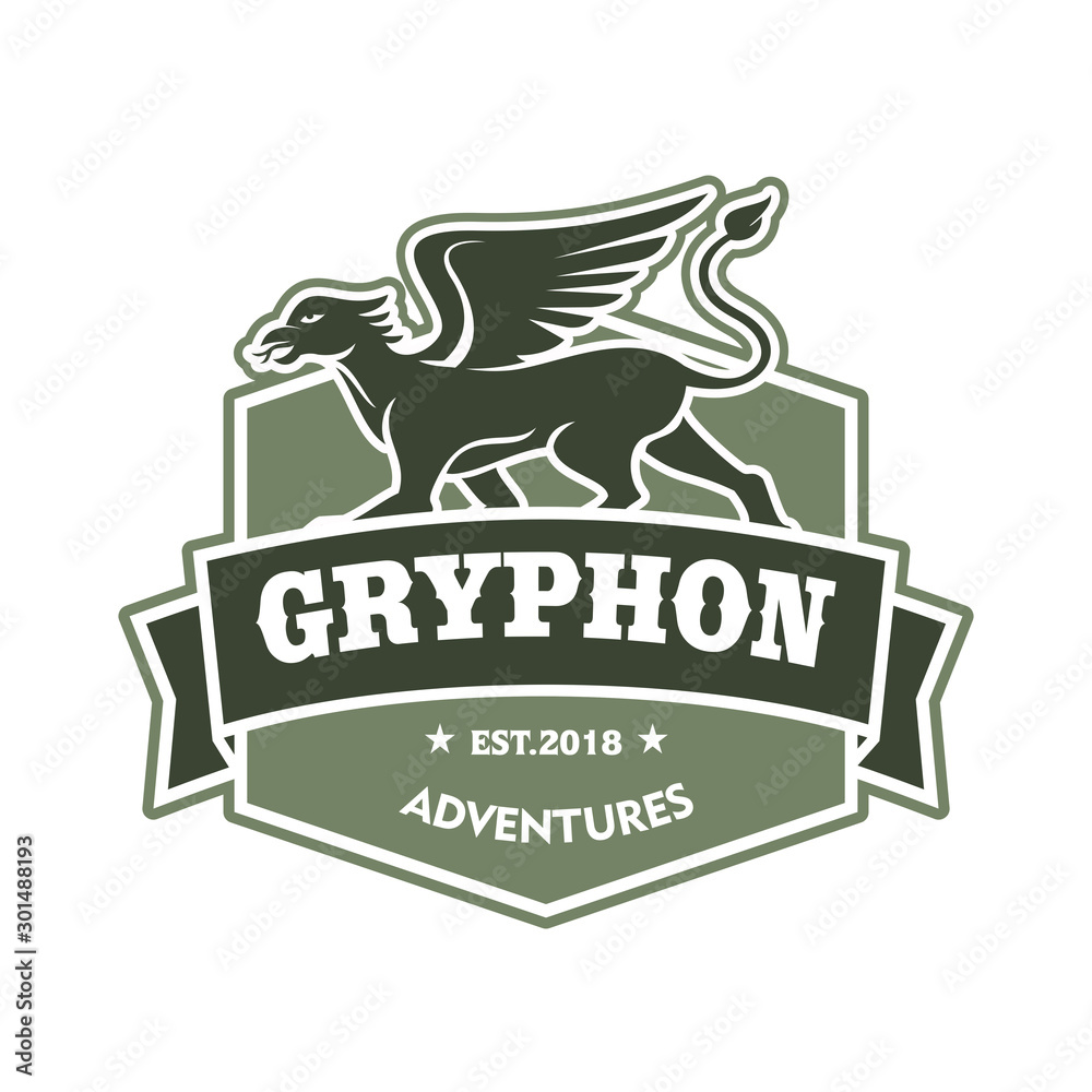 Gryphon Emblem Logo Stock Vector | Adobe Stock