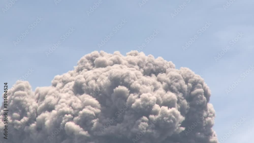 Volcanic Ash Cloud Billows Into Air After Volcano Erupts Stock ビデオ ...