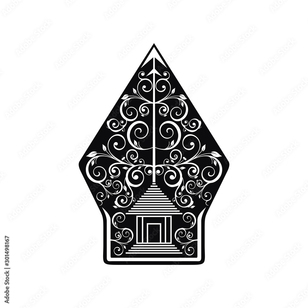 Javanese Gunungan Wayang floral vector Stock Vector | Adobe Stock